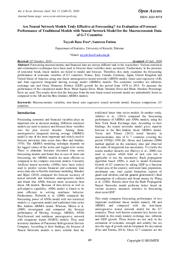 Pdf Are Neural Network Models Truly Effective At Forecasting An