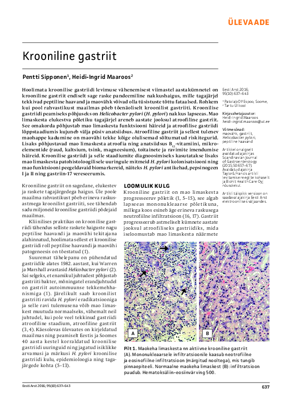 (PDF) ÜLEVA ADE Krooniline gastriit
