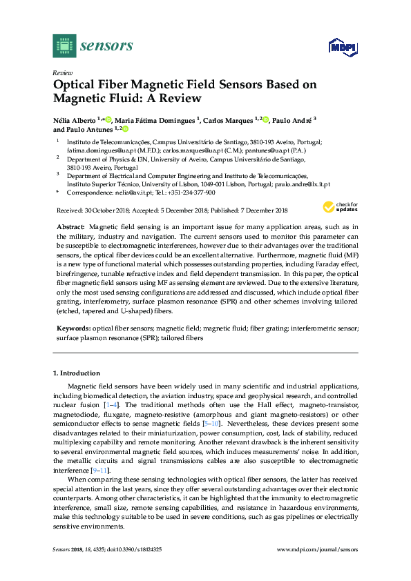 (PDF) Optical Fiber Magnetic Field Sensors Based on Magnetic Fluid: A ...