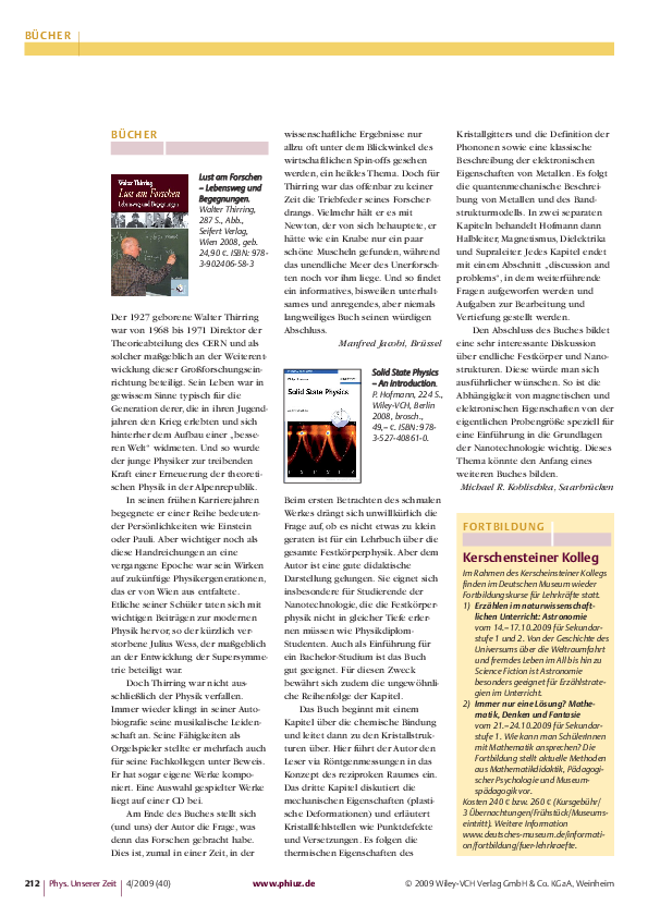 (PDF) Solid State Physics - An Introduction . Von P. Hofmann