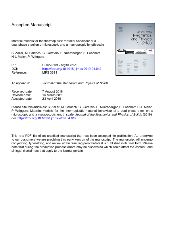 (PDF) Material models for the thermoplastic material behaviour of a ...