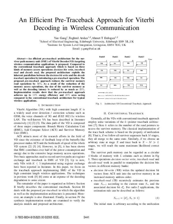 (PDF) An Efficient Pre-Traceback Approach for Viterbi Decoding in Wireless Communication