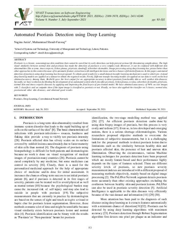 Pdf Automated Psoriasis Detection Using Deep Learning