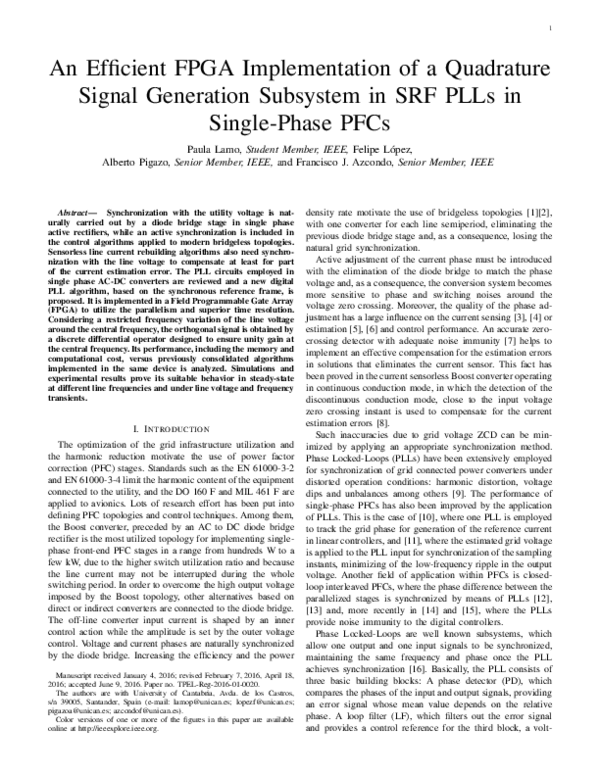 Pdf An Efficient Fpga Implementation Of A Quadrature Signal Generation Subsystem In Srf Plls