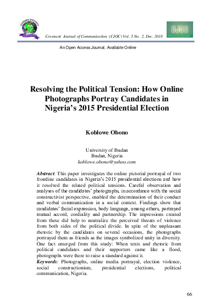 (PDF) Resolving the Political Tension: How Online Photographs Portray ...