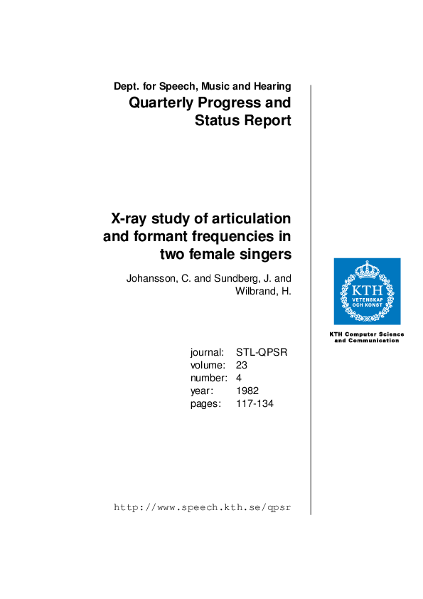 (PDF) Music and Hearing Quarterly Progress and Status Report X-ray ...