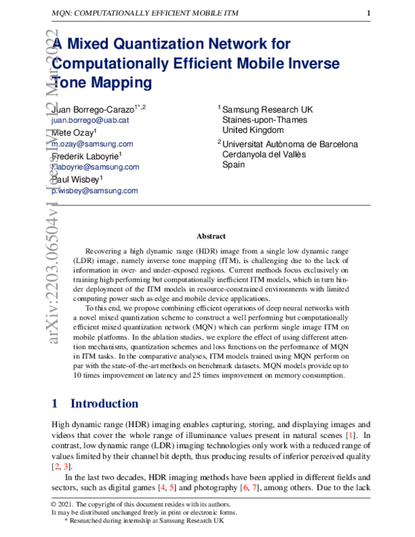 (PDF) A Mixed Quantization Network for Computationally Efficient Mobile ...
