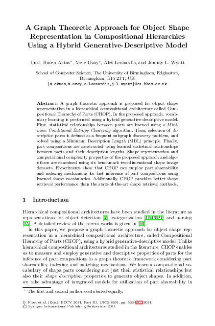 (PDF) A Graph Theoretic Approach for Object Shape Representation in Compositional Hierarchies ...