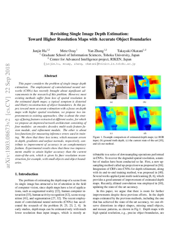 (PDF) Revisiting Single Image Depth Estimation: Toward Higher ...