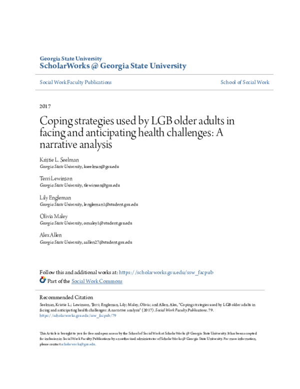 (PDF) Coping strategies used by LGB older adults in facing and ...