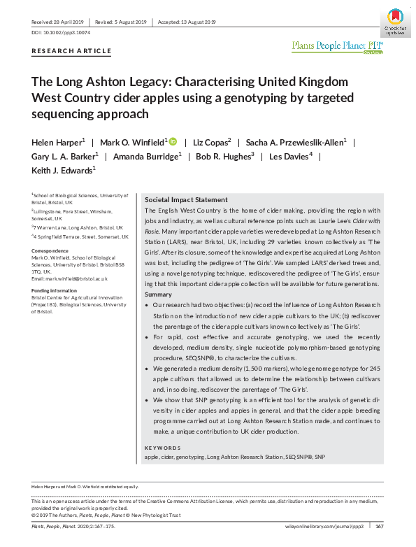 (PDF) The Long Ashton Legacy: Characterising United Kingdom West ...