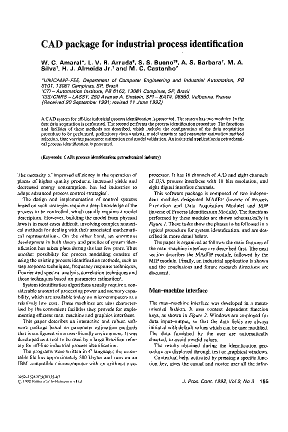 (PDF) CAD System for Industrial Process Identification and Analysis