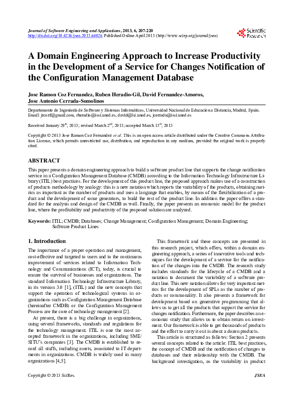 (PDF) A Domain Engineering Approach to Increase Productivity in the ...