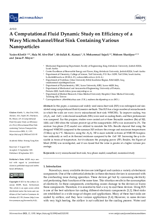 (PDF) A Computational Fluid Dynamic Study on Efficiency of a Wavy ...