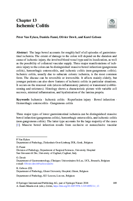 (PDF) Ischemic Colitis