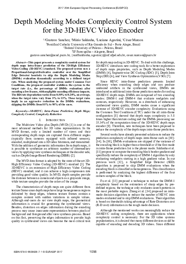 (PDF) Depth Modeling Modes Complexity Control System For The 3D-Hevc ... (PDF) Depth Modeling Modes Complexity Control System For The 3D-Hevc ...