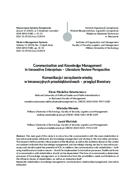 (PDF) Communication and Knowledge Management in Innovative Enterprises ...