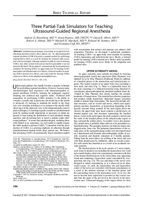 (PDF) Three Partial-Task Simulators for Teaching Ultrasound-Guided ...