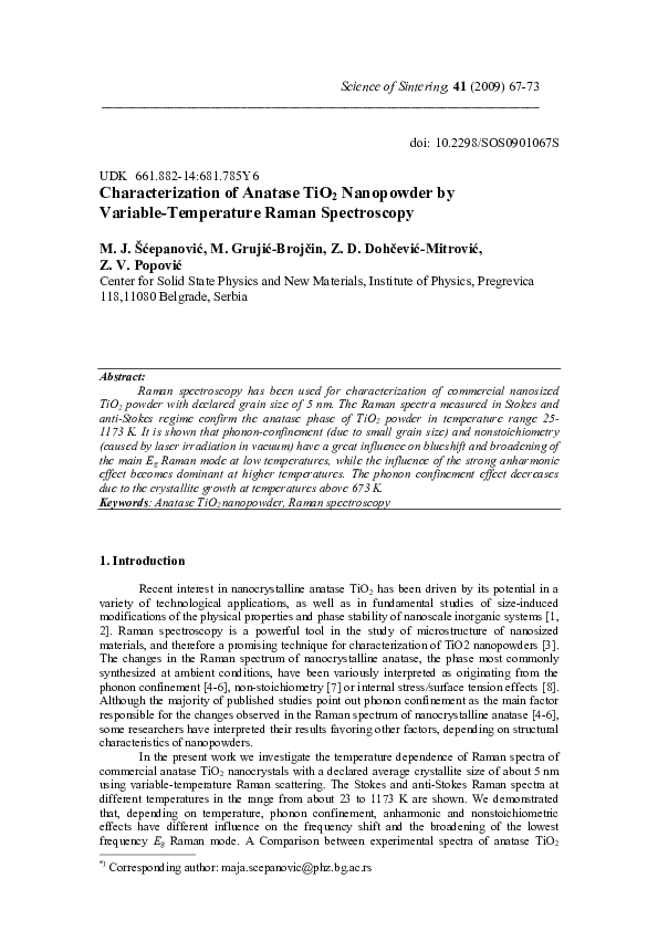 (PDF) Characterization of anatase TiO2 nanopowder by variable ...