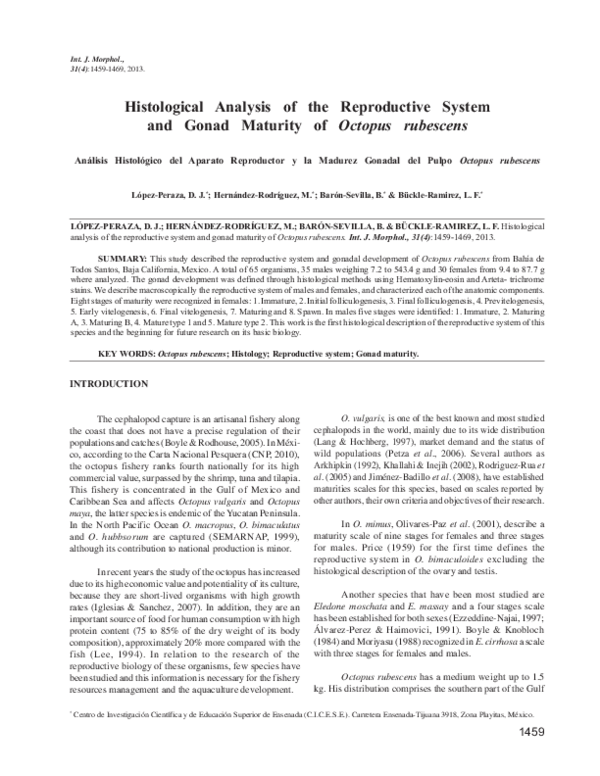 (PDF) Histological Analysis of the Reproductive System and Gonad ...