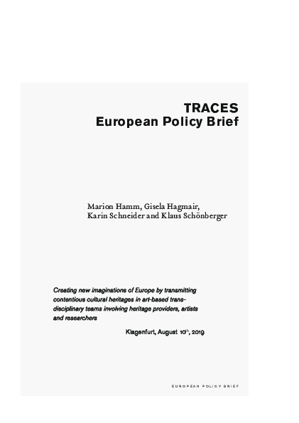 (PDF) Cultural Heritage in European Policy Creation