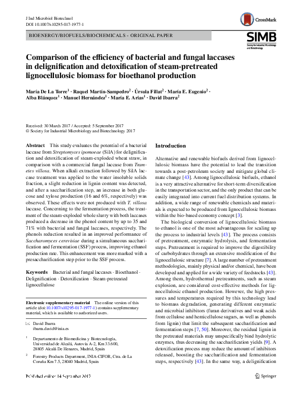 (PDF) Comparison of the efficiency of bacterial and fungal laccases in ...