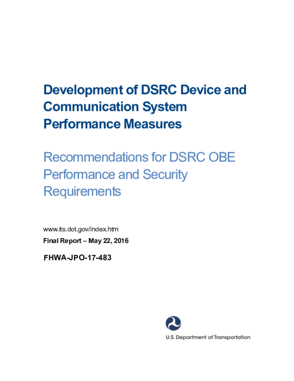 (PDF) Development of DSRC device and communication system performance ...