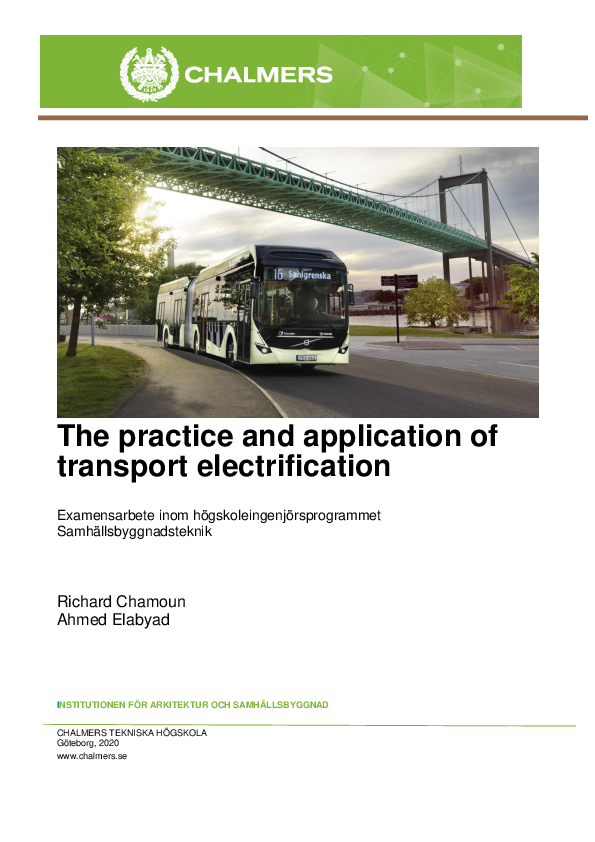 (PDF) The practice and application of transport electrification