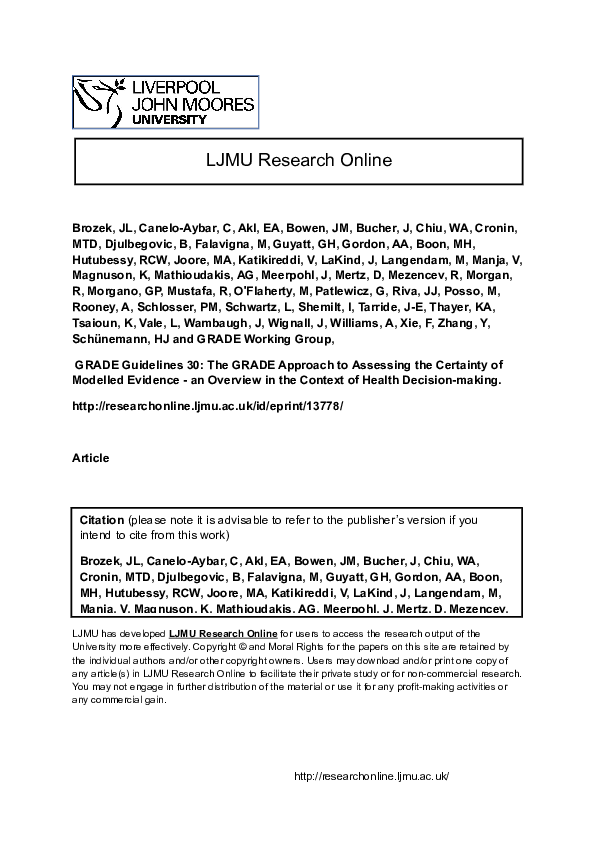 (PDF) GRADE Guidelines 30: the GRADE approach to assessing the ...