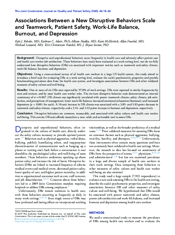 (PDF) Associations Between a New Disruptive Behaviors Scale and ...