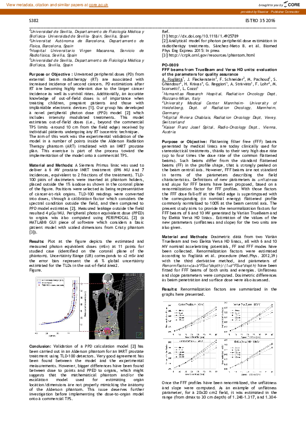 (PDF) PO-0809: FFF beams from TrueBeam and Versa HD units: evaluation ...