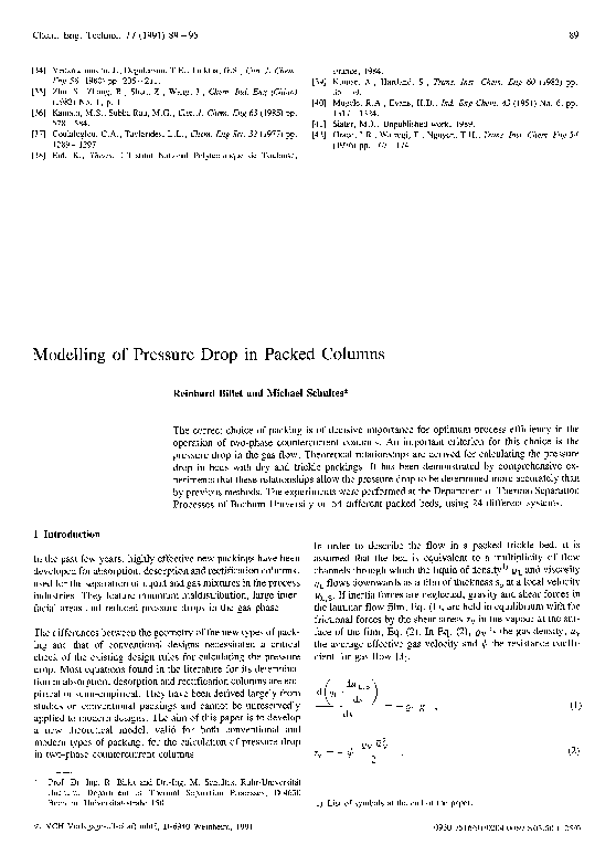 (PDF) Modelling of pressure drop in packed columns