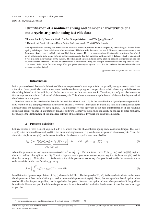 (PDF) Identification of a nonlinear spring and damper characteristics ...