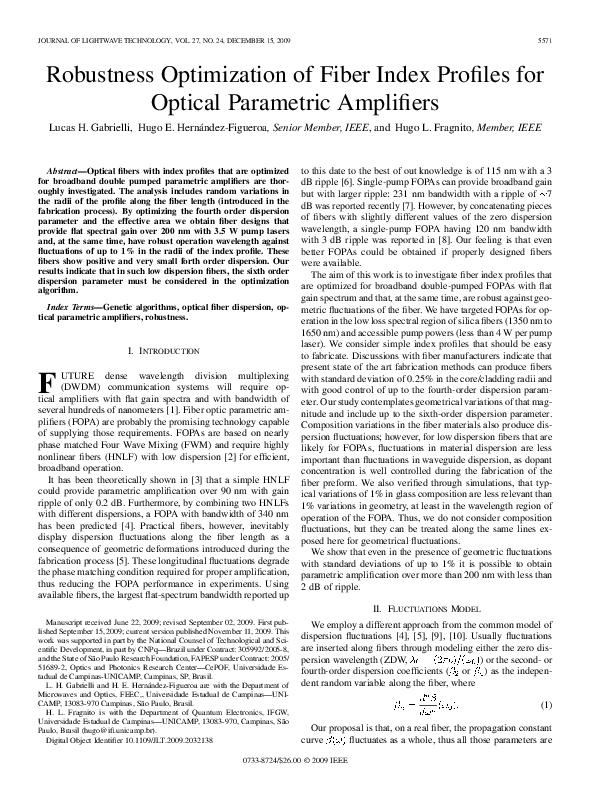 (PDF) Robustness Optimization of Fiber Index Profiles for Optical ...