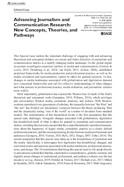 (PDF) Advancing Journalism and Communication Research: New Concepts ...