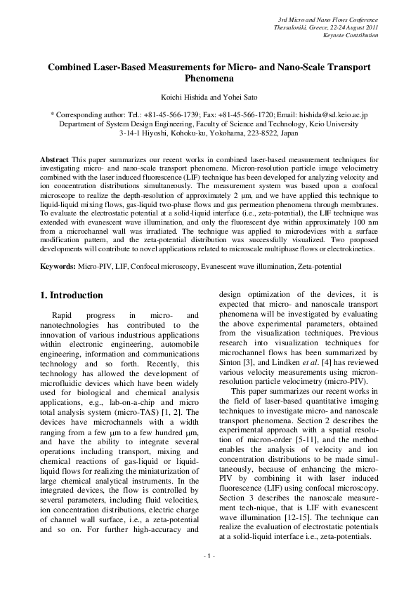 (PDF) Combined Laser-Based Measurements for Micro- and Nano-Scale ...