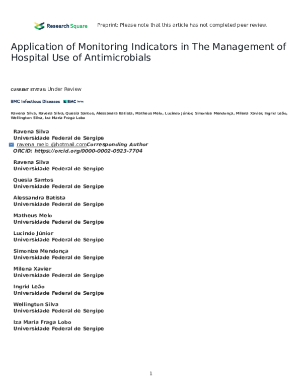 (PDF) Application of Monitoring Indicators in The Management of ...