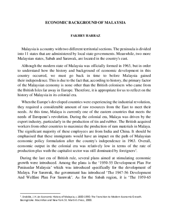 (PDF) ECONOMIC BACKGROUND OF MALAYSIA