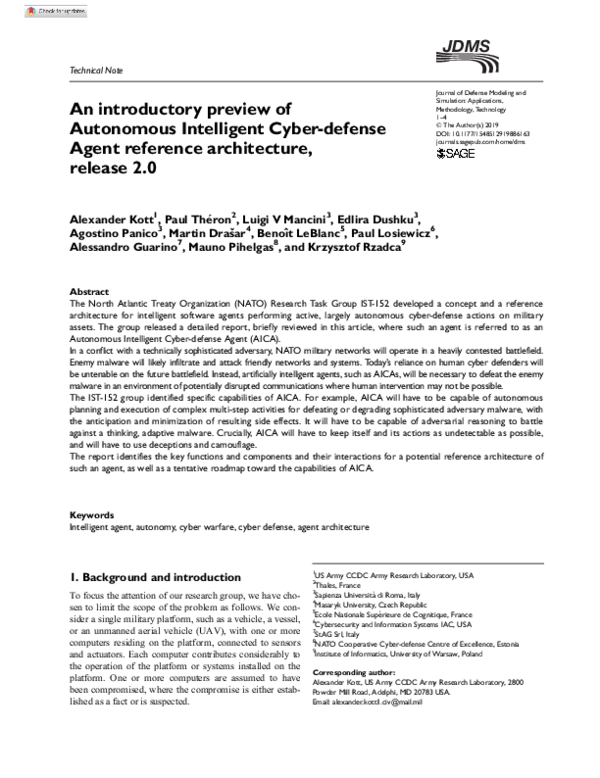 (PDF) An introductory preview of Autonomous Intelligent Cyber-defense ...