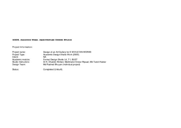 (PDF) Design of an Art Gallery for S M SULTAN WORKS