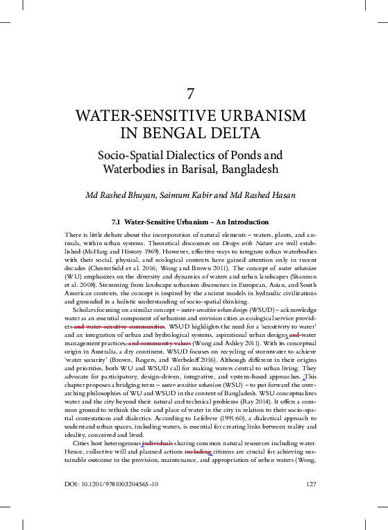 (PDF) WATER-SENSITIVE URBANISM IN BENGAL DELTA: Socio-Spatial ...