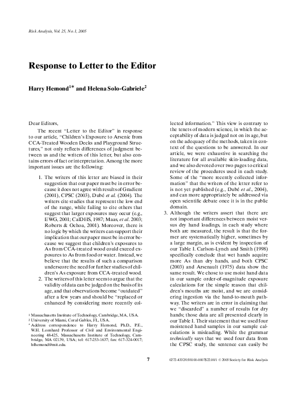 (PDF) Response, Letter to the Editor