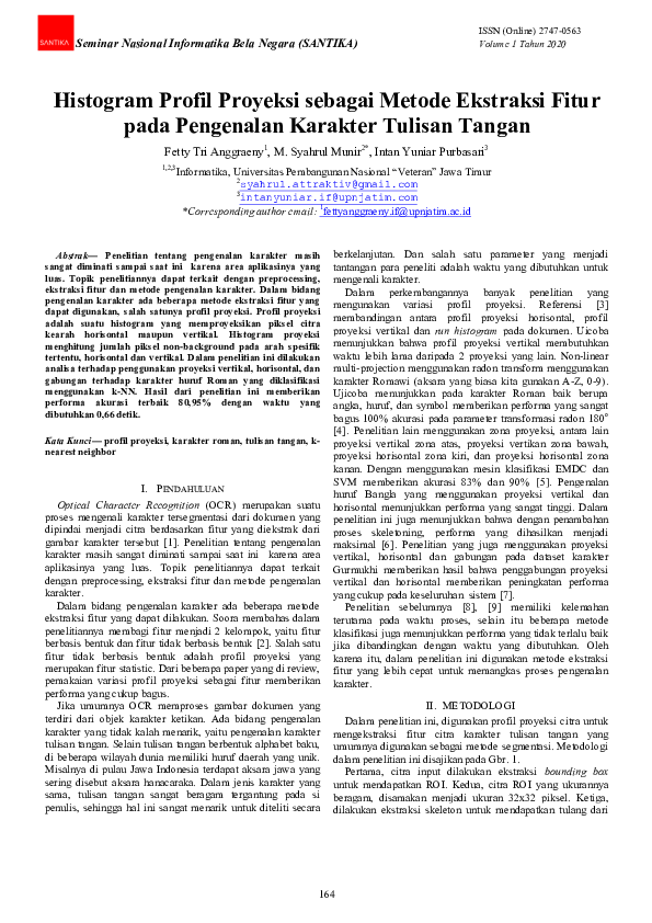 (PDF) Histogram Profil Proyeksi sebagai Metode Ekstraksi Fitur pada Pengenalan Karakter Tulisan ...