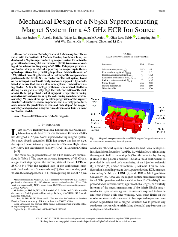 (PDF) Mechanical Design of a Nb3Sn Superconducting Magnet System for a ...