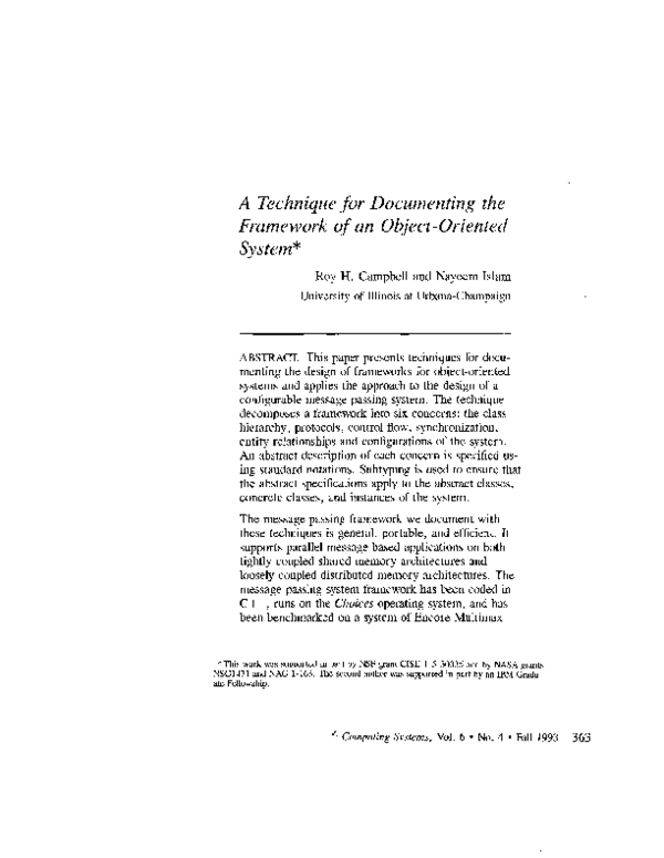 (PDF) A technique for documenting the framework of an object-oriented system | Md. Nayem Islam ...