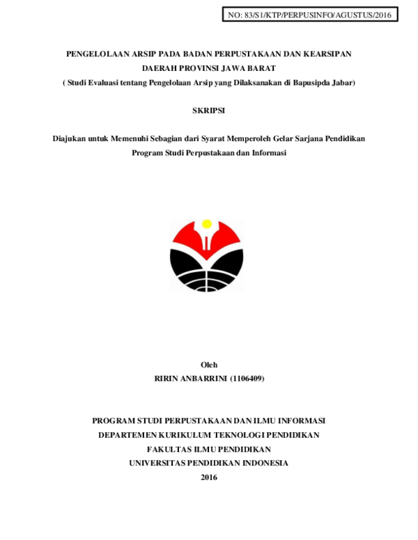 (PDF) Pengelolaan Arsip Pada Badan Perpustakaan Dan Kearsipan Daerah ...