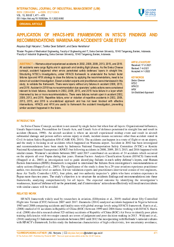 Pdf Application Of Hfacs Hfix Framework In Ntscs Findings And