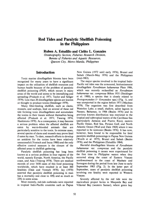 (PDF) Red tides and paralytic shellfish poisoning in the Philippines