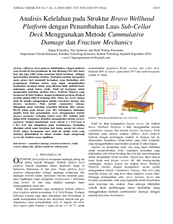 (PDF) Analisis Kelelahan pada Struktur Bravo Wellhead Platform dengan ...