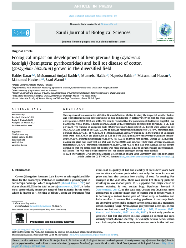 (PDF) Hemipterous bug (dysdercus koenigii) (hemiptera: pyrrhocoridae ...